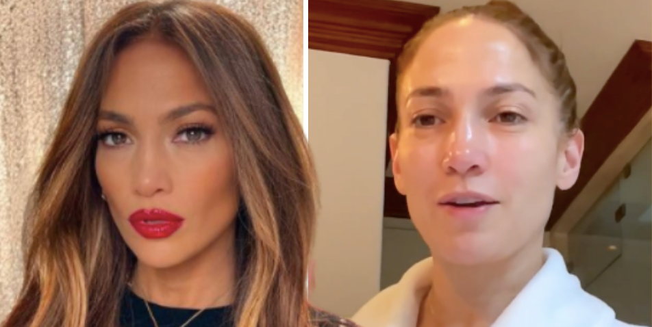 Jennifer Lopez reveals her REAL skin texture as glossy filter glitches Jennifer Lopez reveals her REAL skin texture as glossy filter glitches