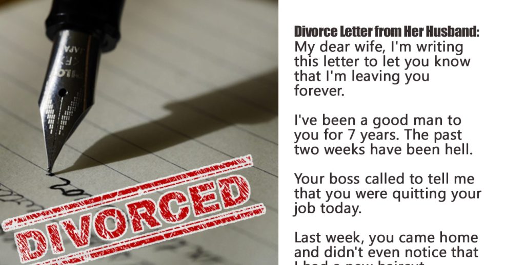 A Humorous Divorce Letter Exchange: His Farewell and Her Witty Reply ...